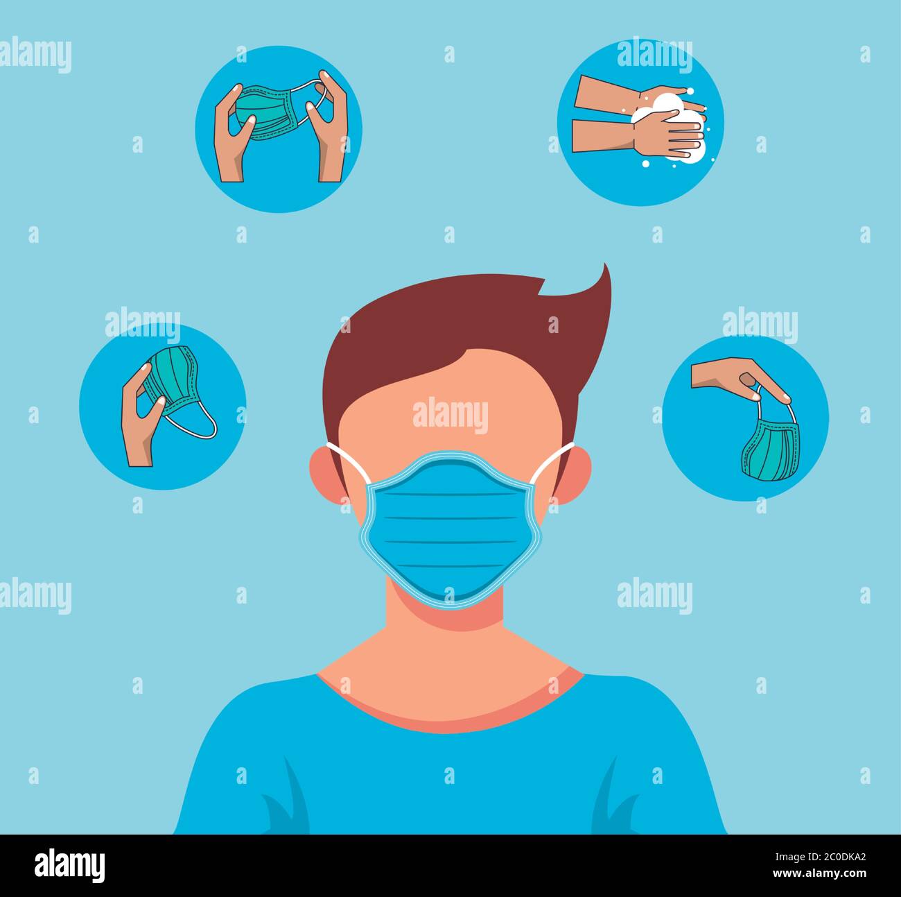 how to remove the surgical mask covid19 infographic vector illustration ...
