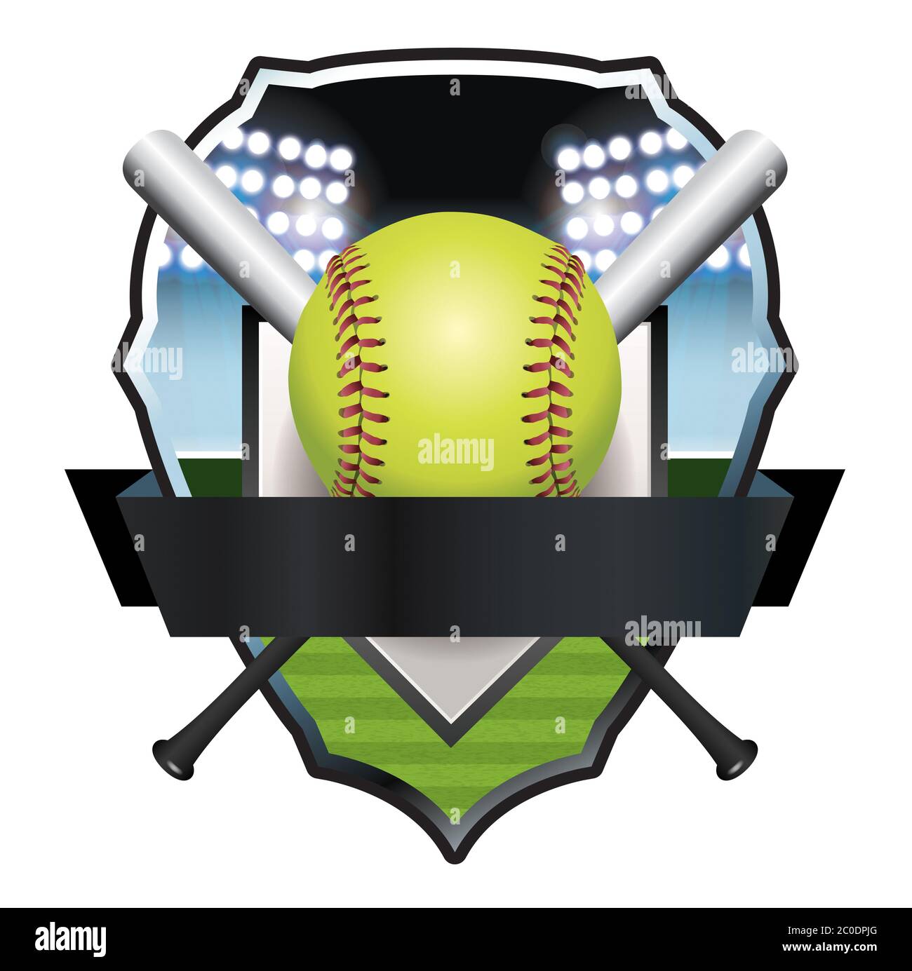 Softball Emblem Badge Illustration Stock Photo - Alamy