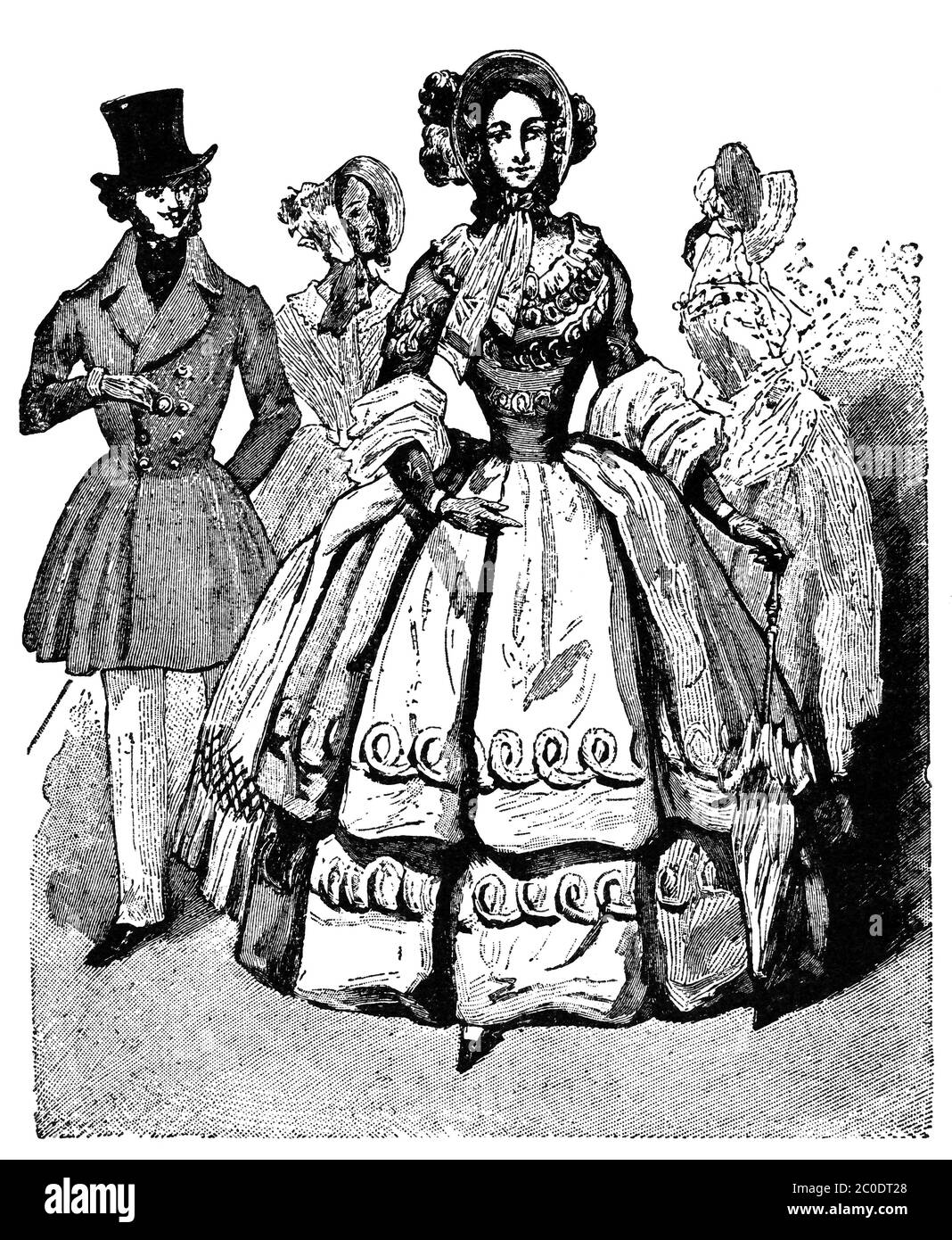 Regular Clothing, 1832. Illustration of the 19th century. White ...