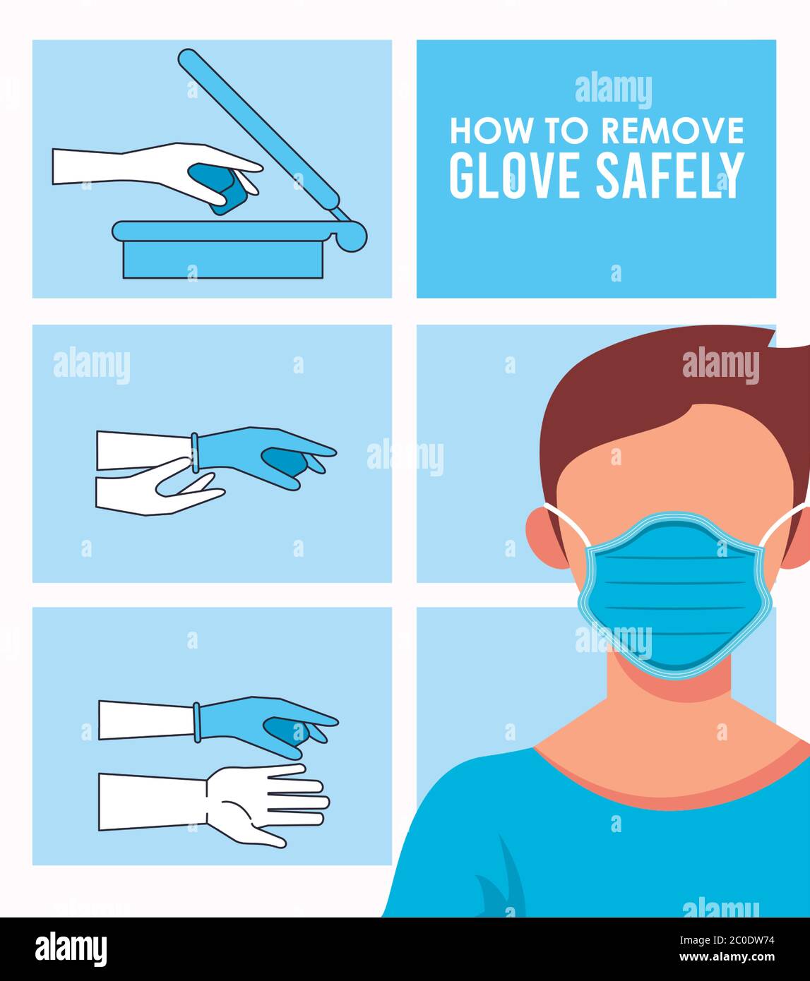 how to remove the gloves covid19 infographic vector illustration design ...