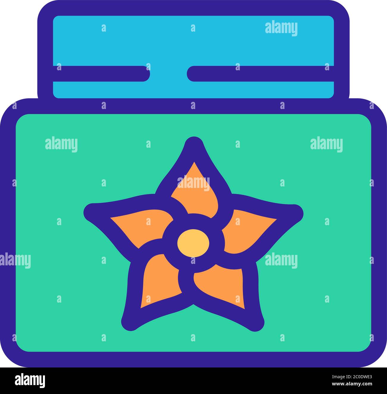 vanilla cream container icon vector outline illustration Stock Vector ...