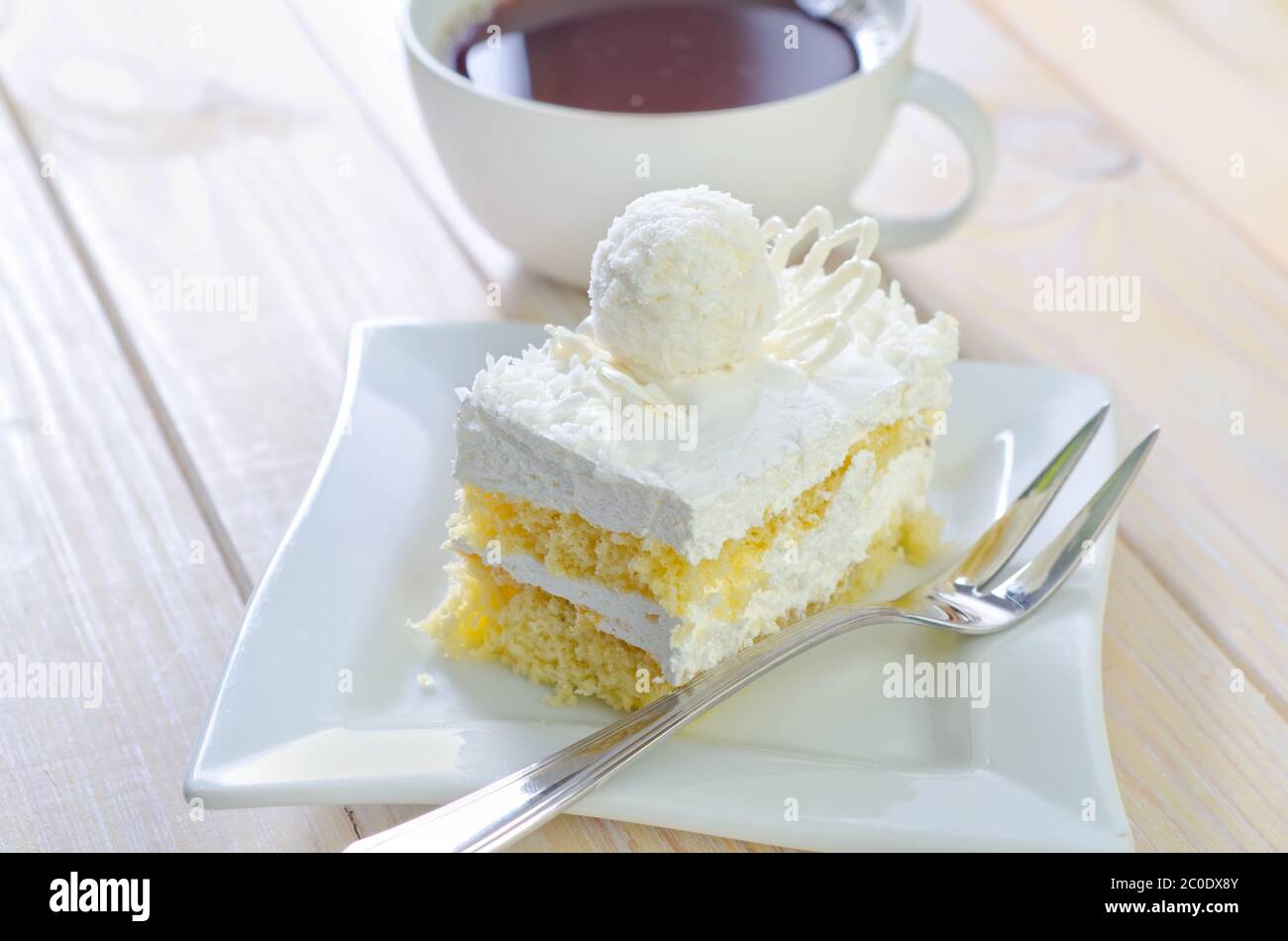 Cake with coffee Stock Photo - Alamy