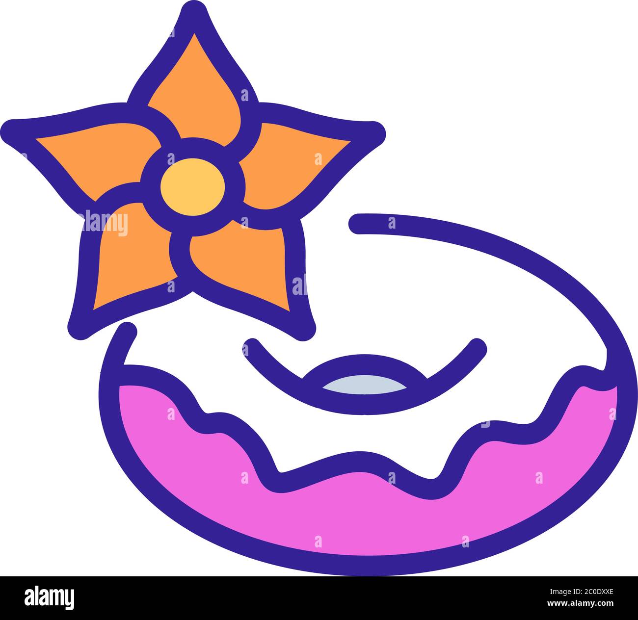 vanilla on donut icon vector outline illustration Stock Vector Image ...