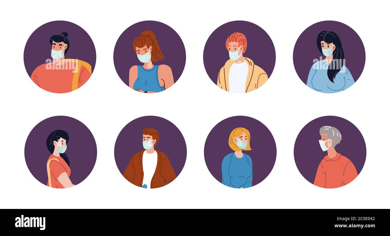 Woman wearing facial medical Stock Vector Images - Alamy