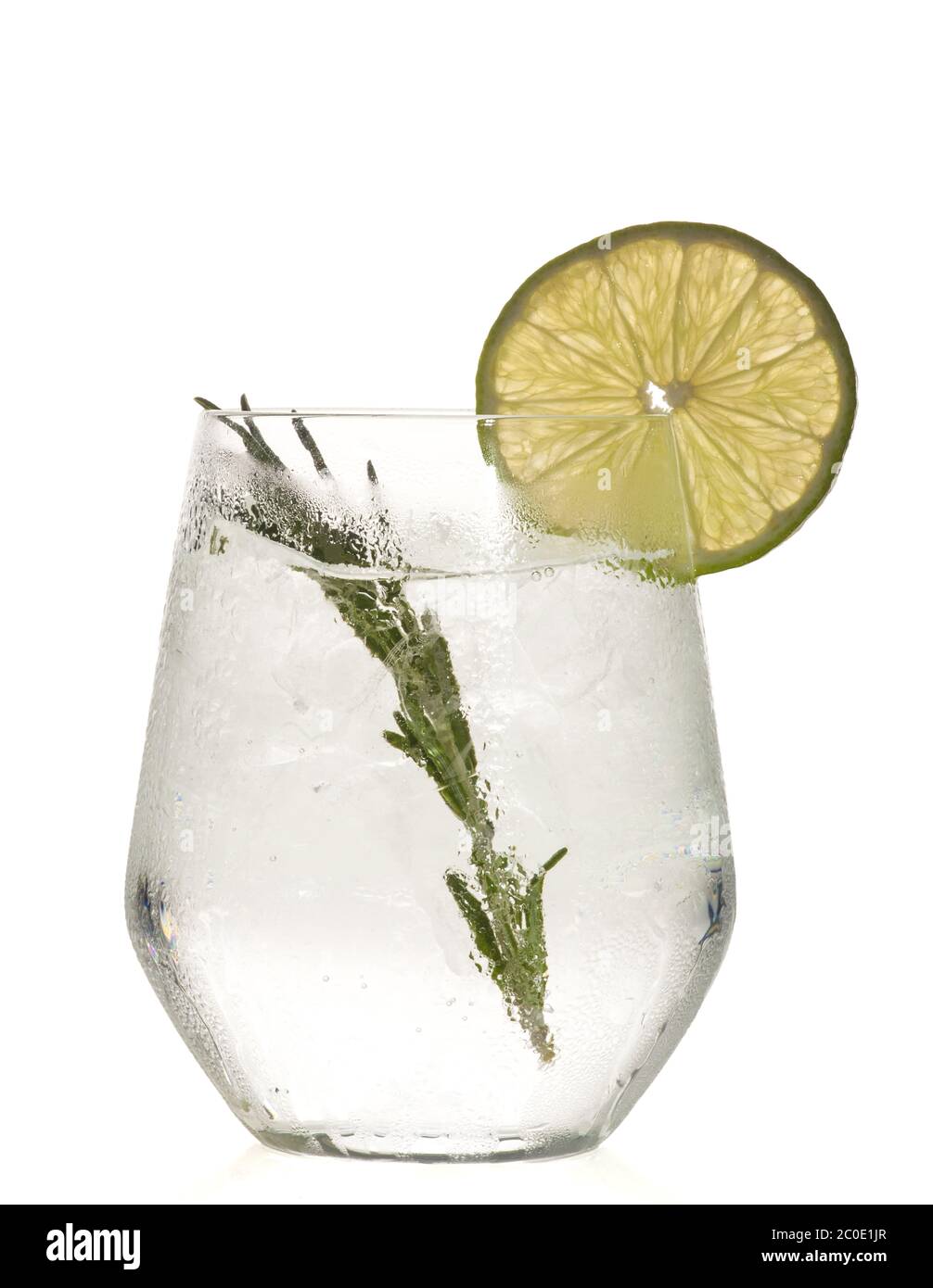 Gin and tonic cocktail with lime over white background Stock Photo - Alamy
