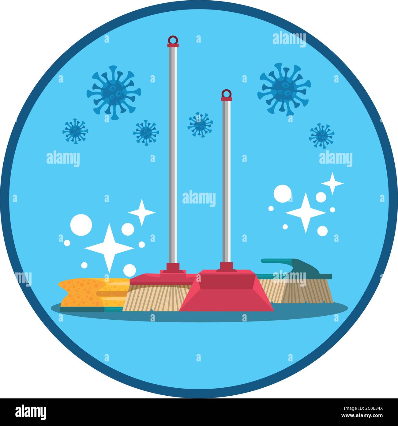 set of housekeeping tools for disinfect your house vector illustration ...