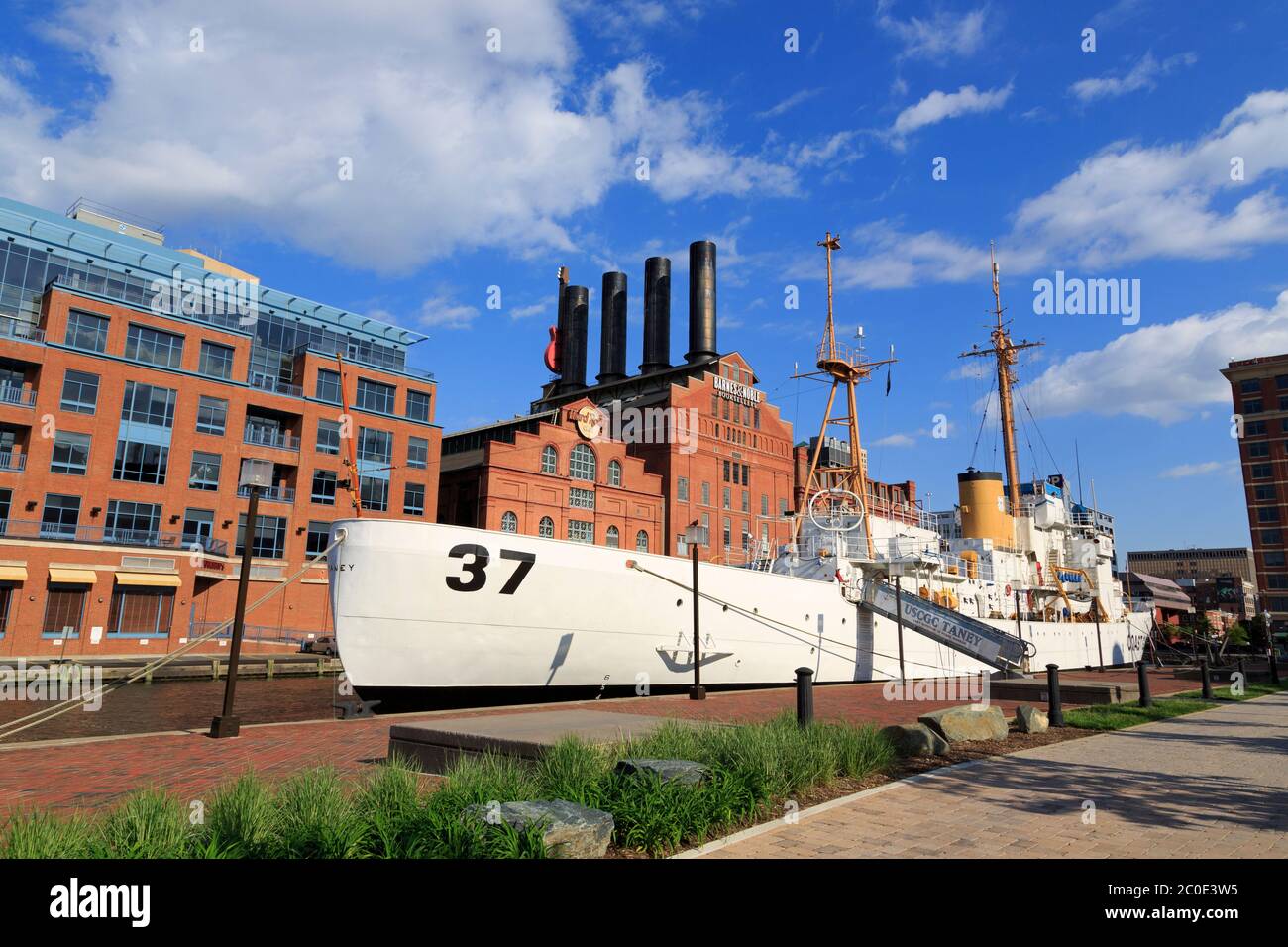 Coast Guard Cutter Taney & Power Plant, Inner Harbor, Baltimore ...