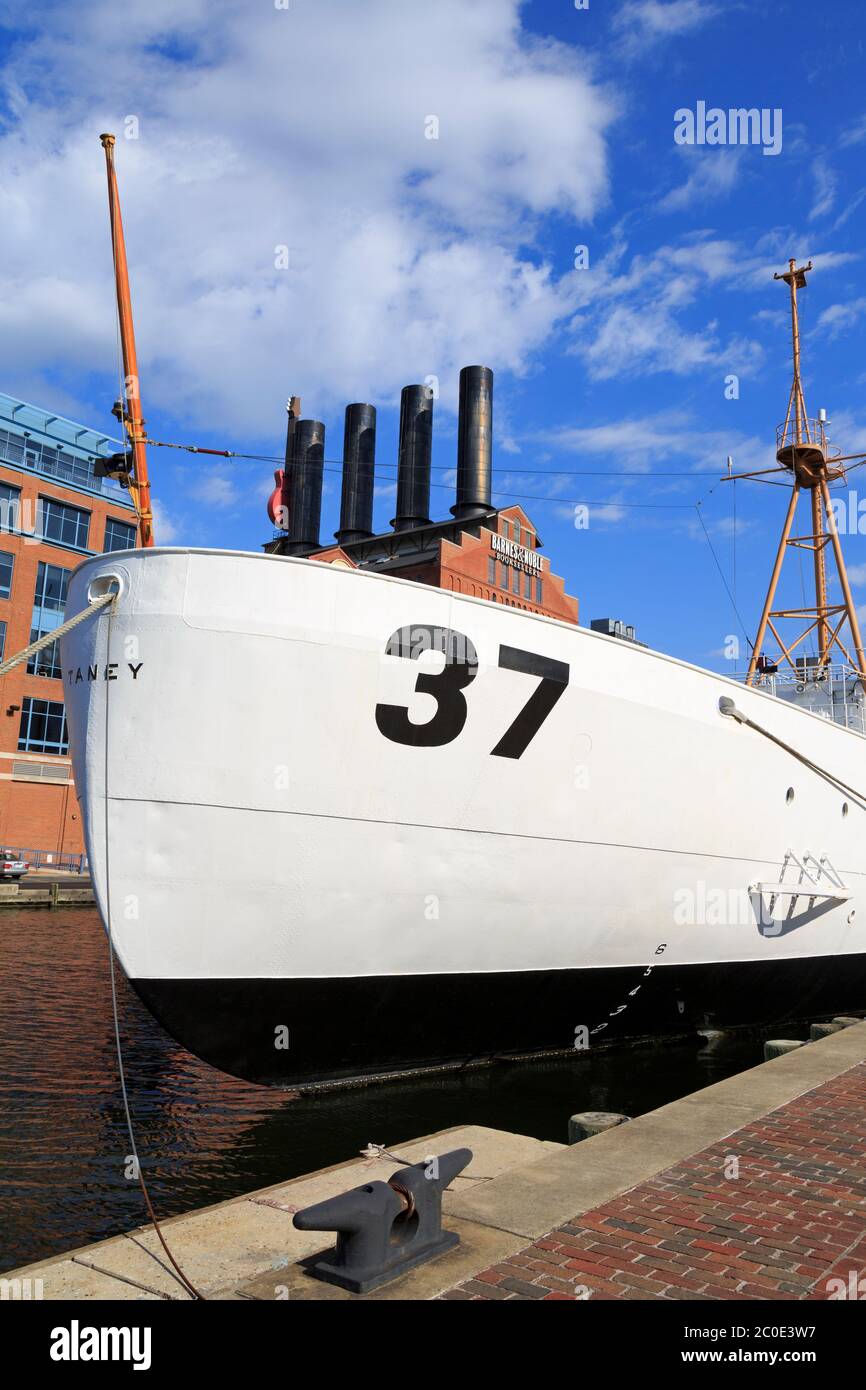 Coast Guard Cutter Taney & Power Plant, Inner Harbor, Baltimore ...