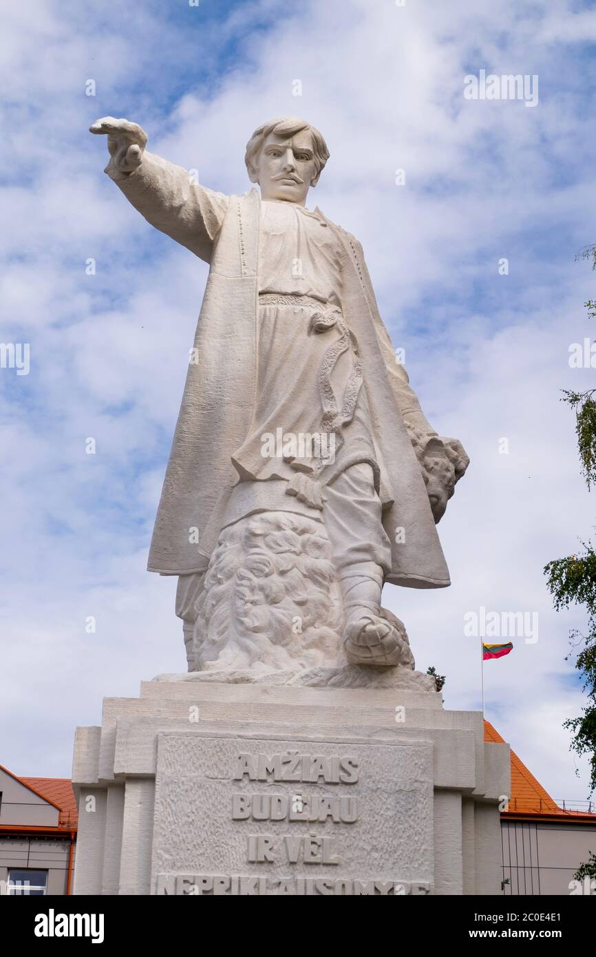 A big statue of the Samogitian Everyman, representing the local culture ...