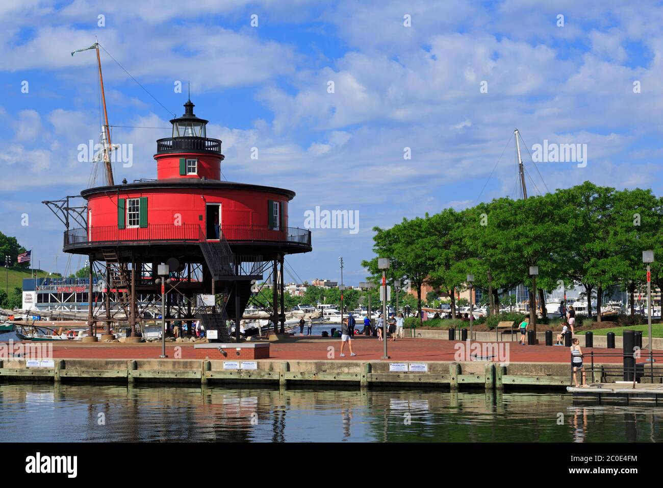 Seven Foot Knoll Lighthouse, Inner Harbor, Baltimore, Maryland, USA ...