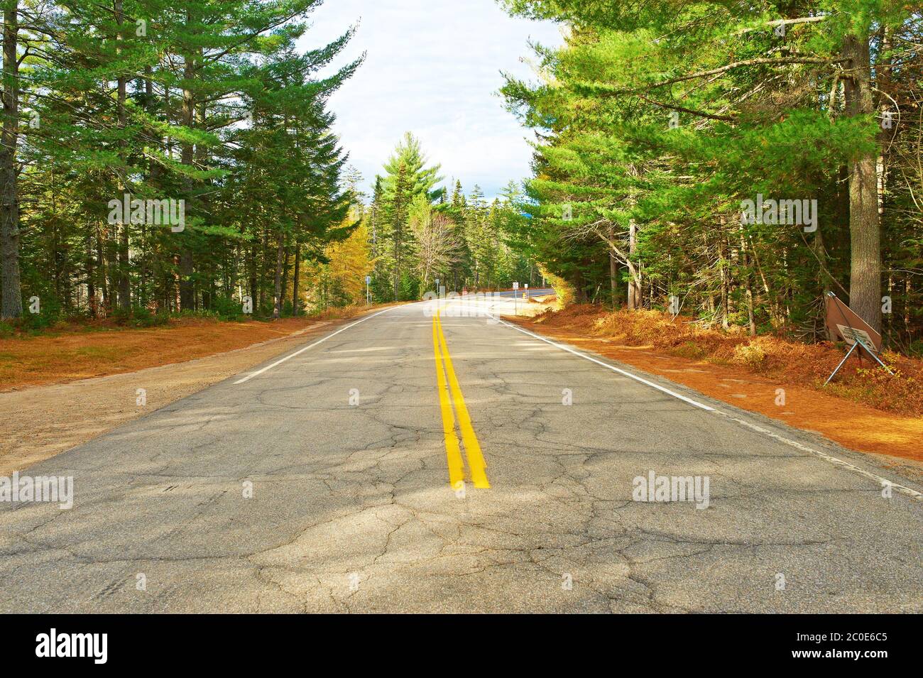 Autumn scene with road Stock Photo - Alamy