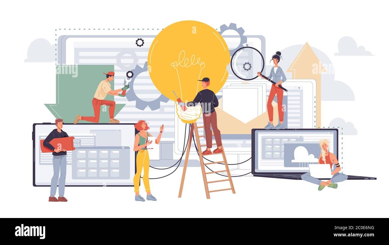 Office people team working on idea improvement Stock Vector Image & Art ...