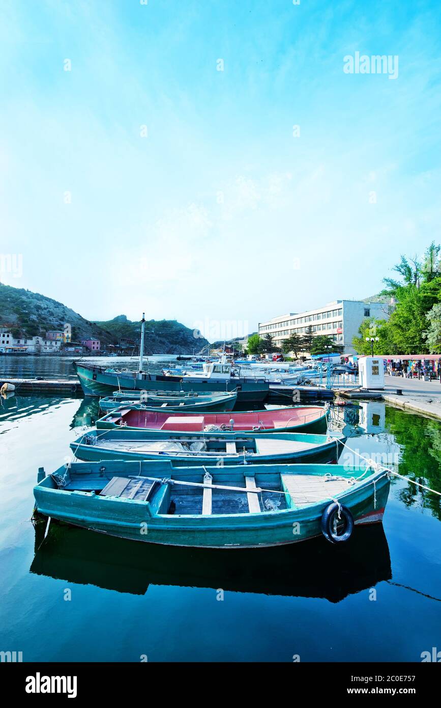 Boats and yachts in port Stock Photo - Alamy