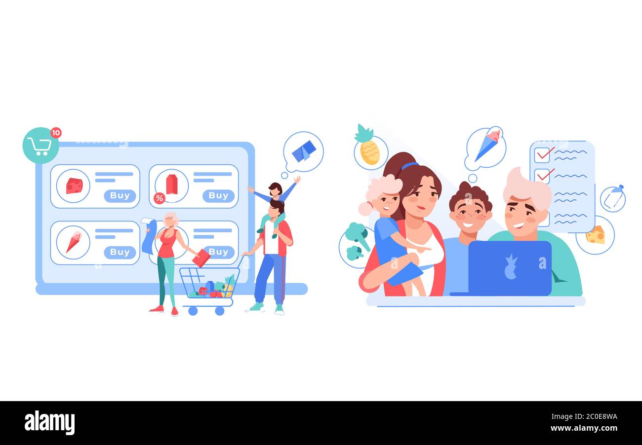 Happy family using technology Stock Vector Images - Alamy