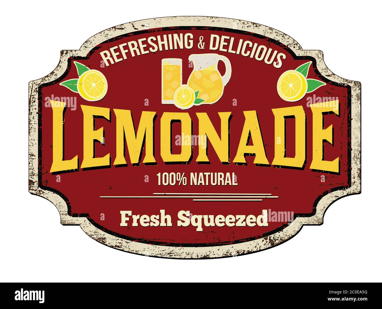 Lemonade vintage rusty metal sign on a white background, vector ...