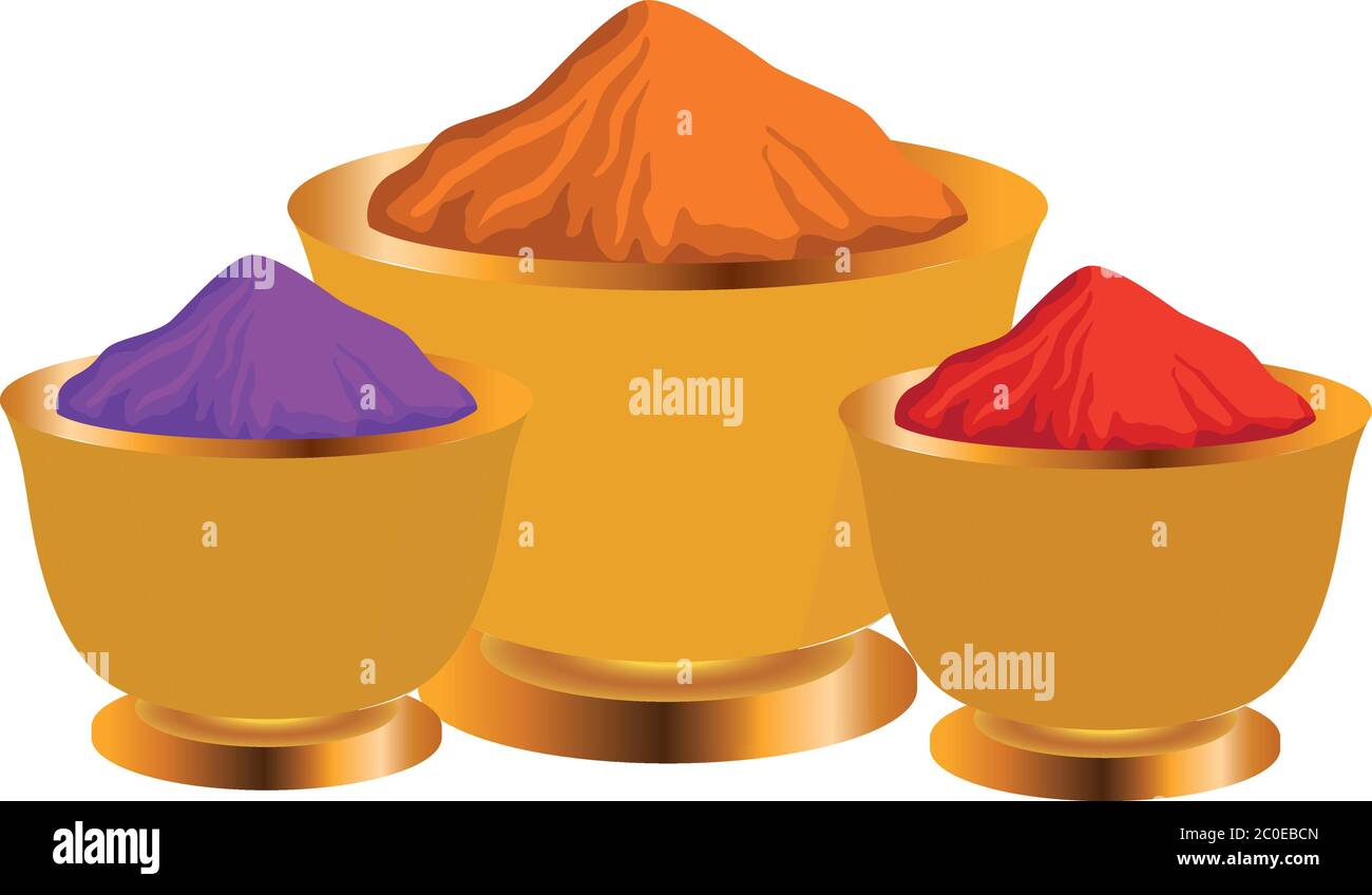 powders colors holi party celebration vector illustration design Stock ...