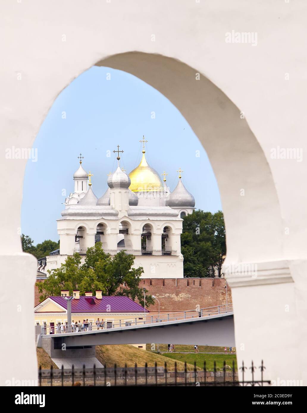 Great Novgorod. The Kremlin wall and Saint Sophia Stock Photo - Alamy