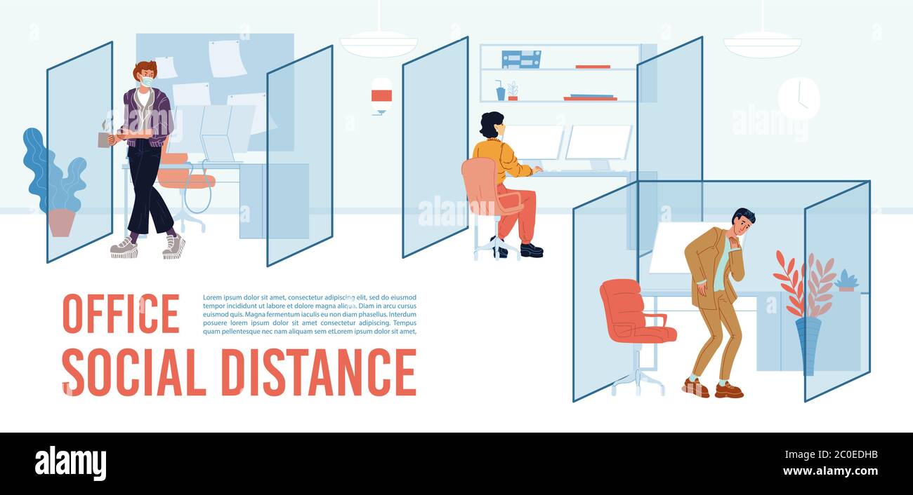 Office social distance motivation text poster Stock Vector Image & Art ...
