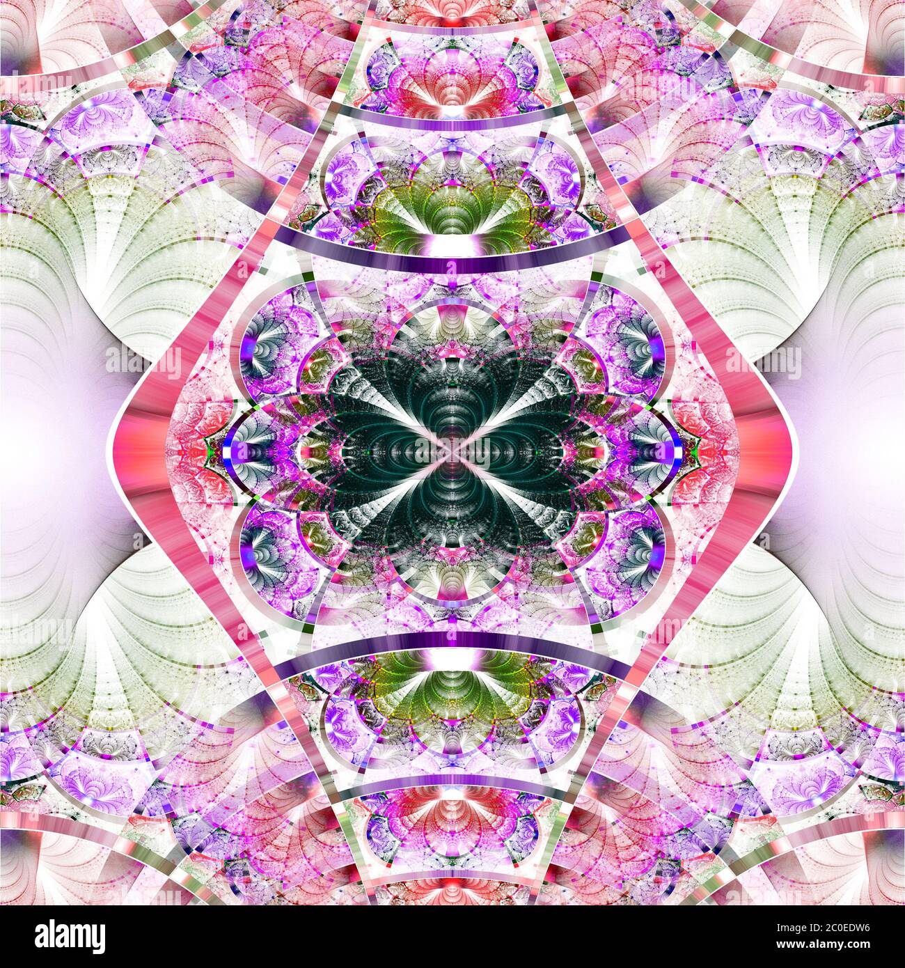 Symmetrical fractal pattern with shiny strips. Collection - rhinestones ...