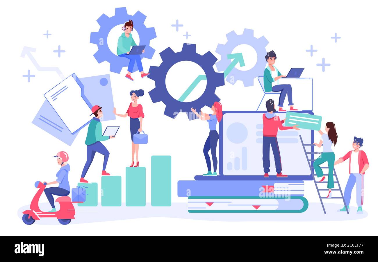 Business Workflow Project Management Teamwork Stock Vector Image