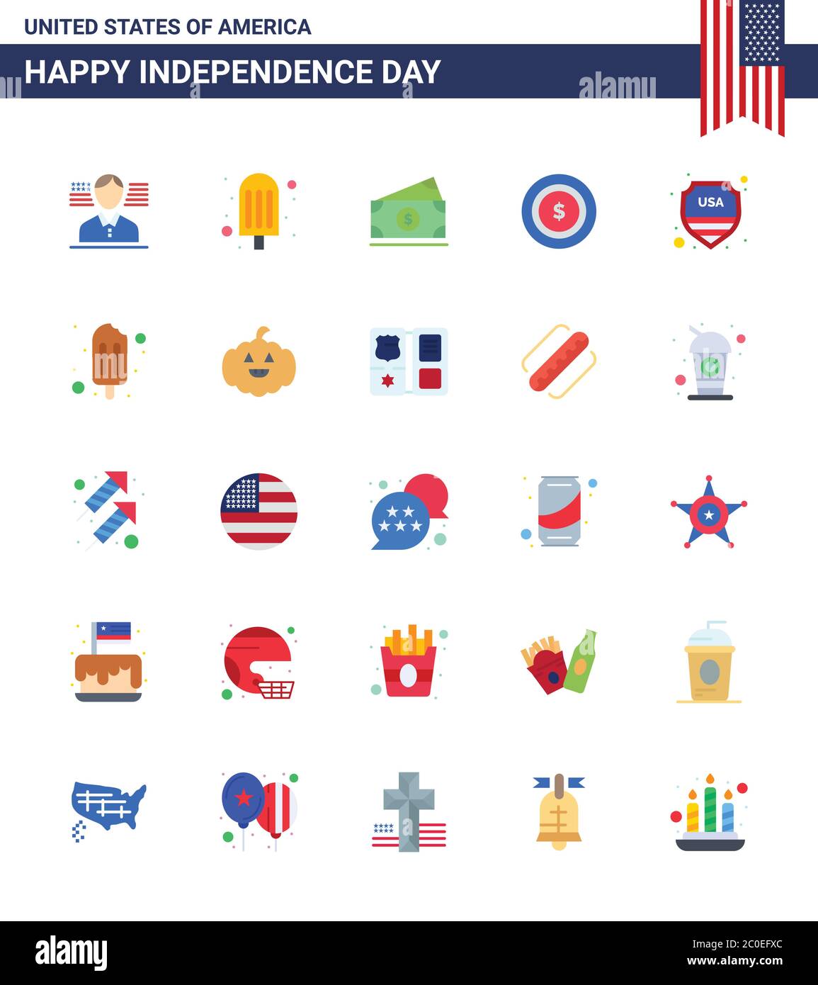 Pack of 25 USA Independence Day Celebration Flats Signs and 4th July ...