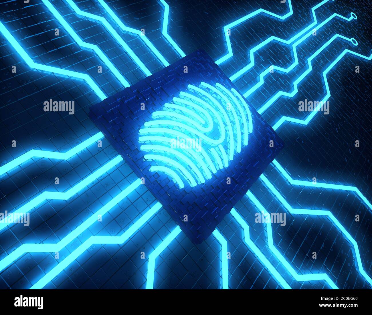Smart technology fingerprint, identification and electronic chip Stock ...