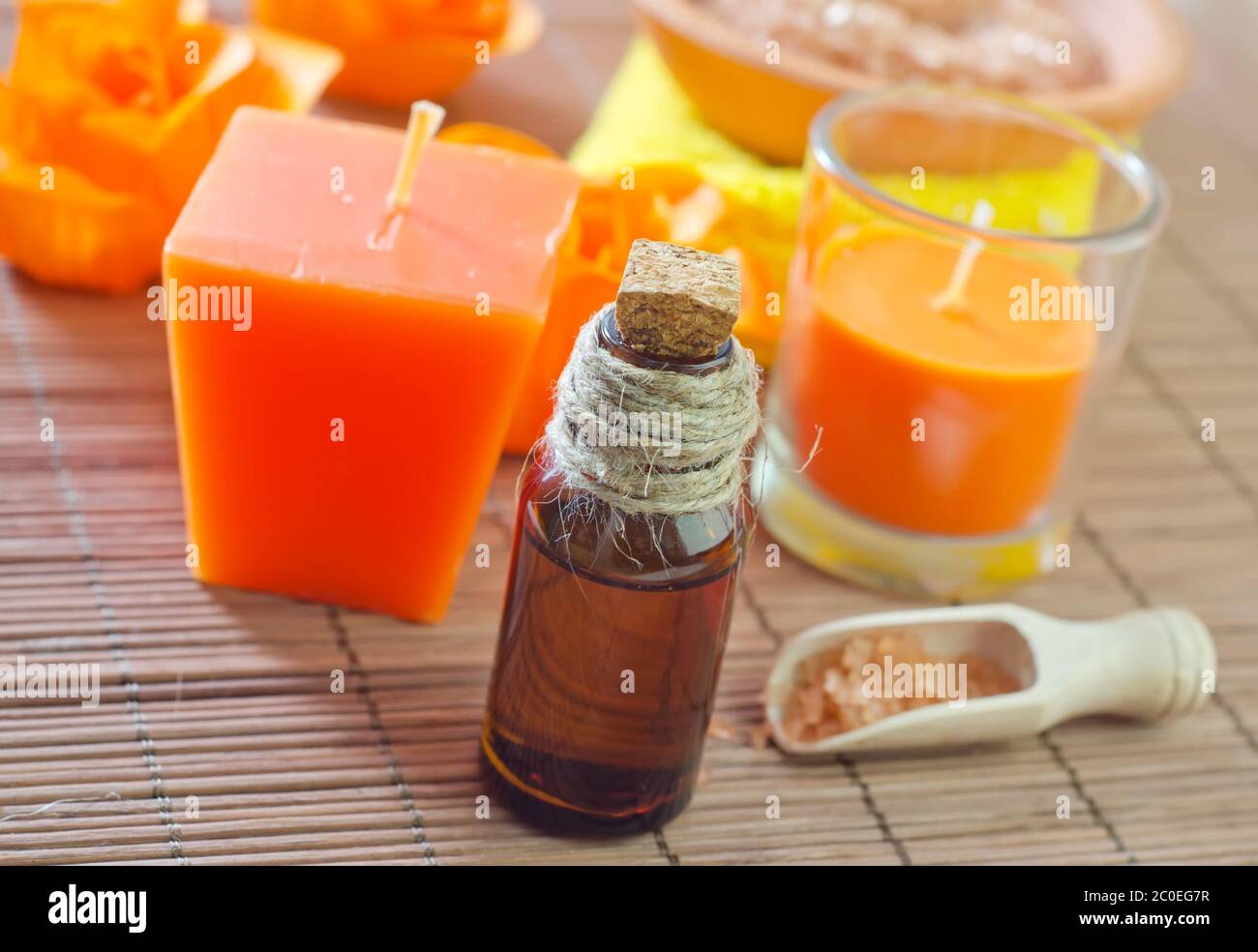 Sea salt and oil Stock Photo - Alamy