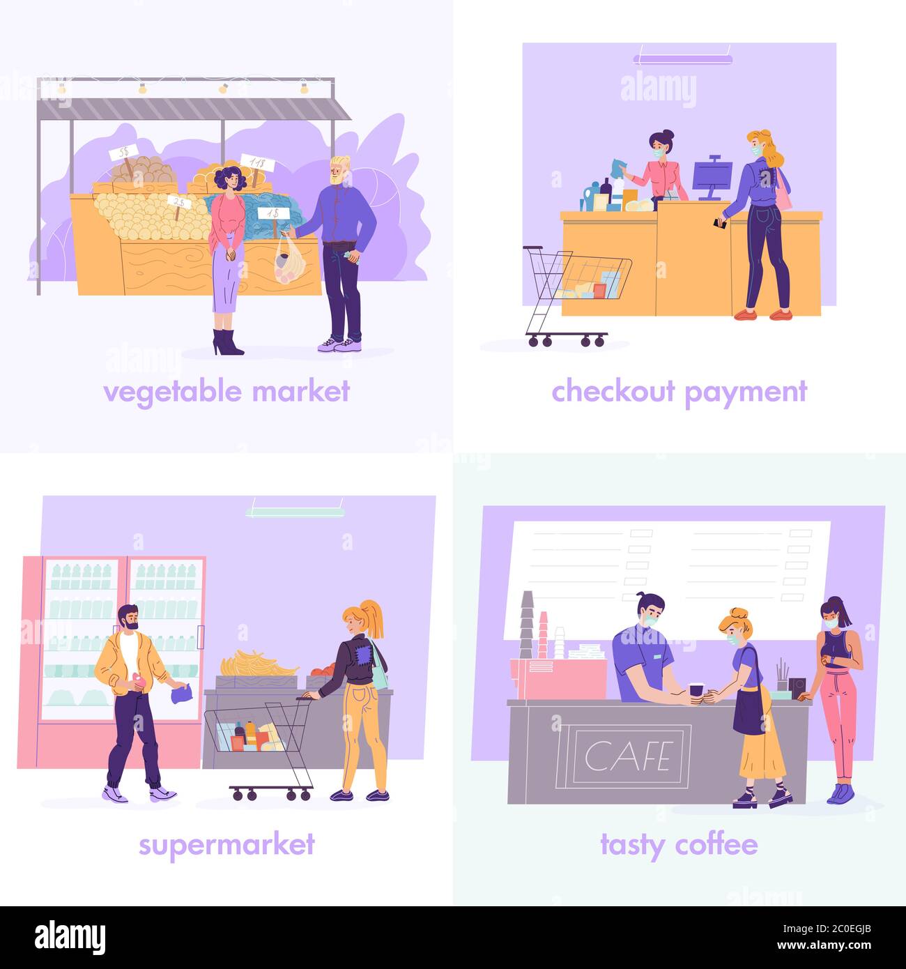 Avoid infection wearing mask Stock Vector Images - Alamy