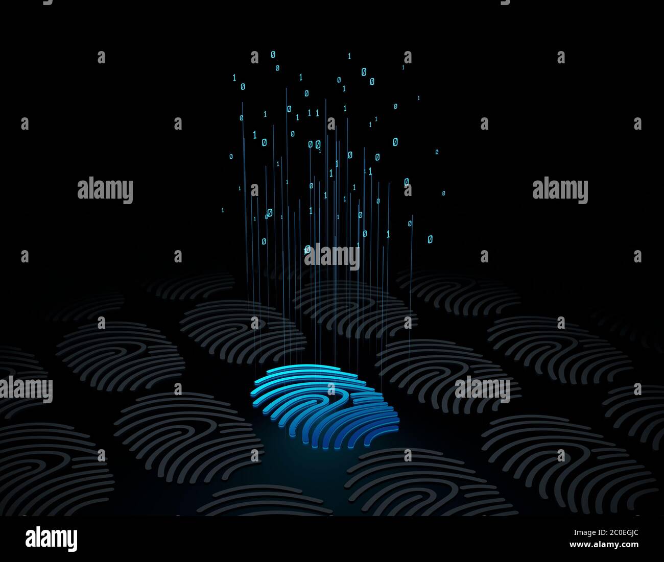 Smart technology fingerprint, identification and data, code Stock Photo ...