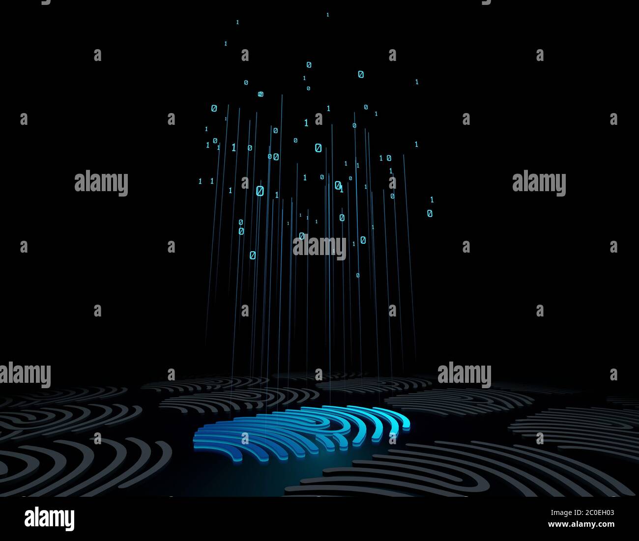 Smart technology fingerprint, identification and data, code Stock Photo ...