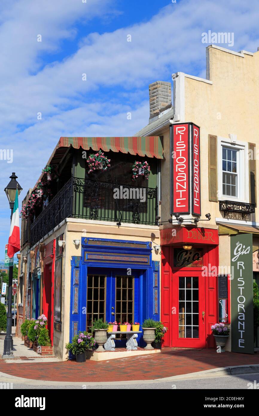 Restaurant in Little Italy, Baltimore, Maryland, USA Stock Photo - Alamy