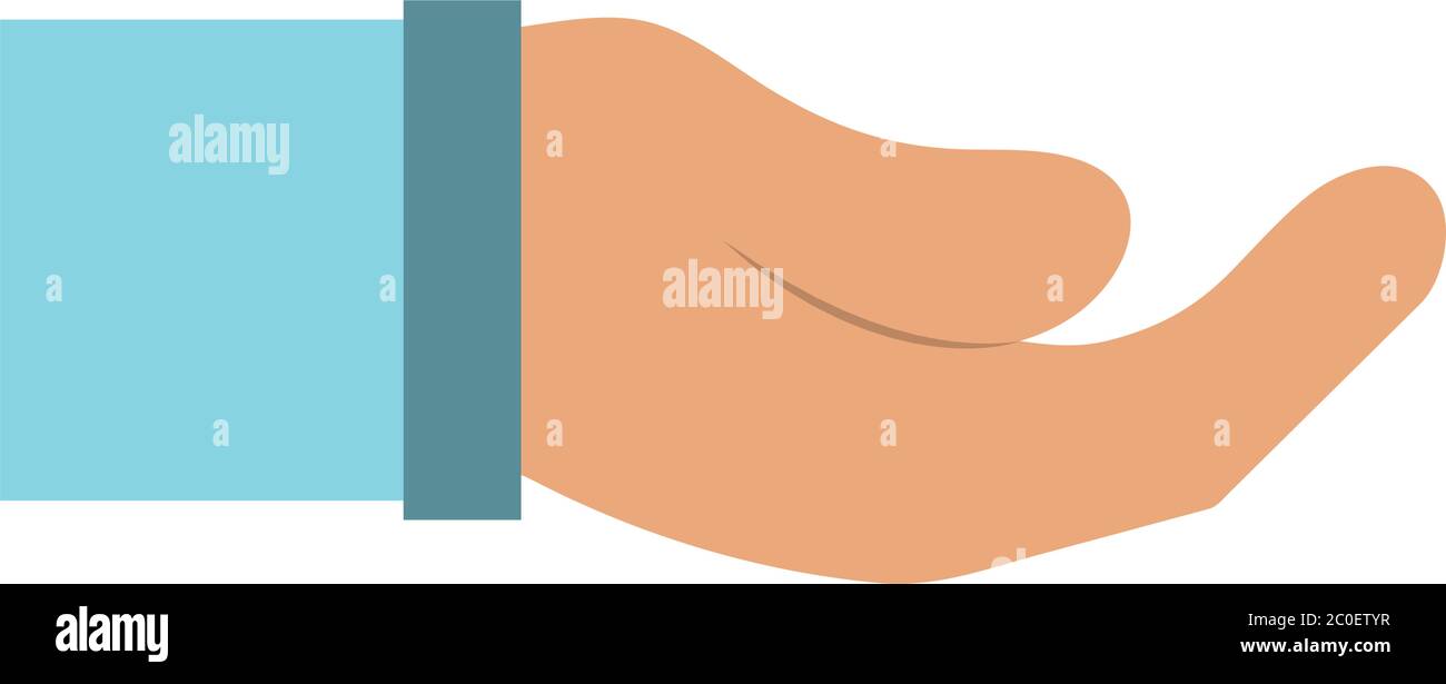 hand receive gesture cartoon isolated icon design white background ...