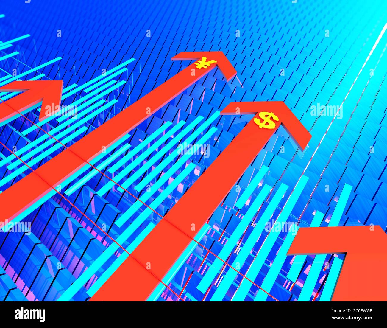 Financial stock market success arrow, dollar and yuan Stock Photo - Alamy