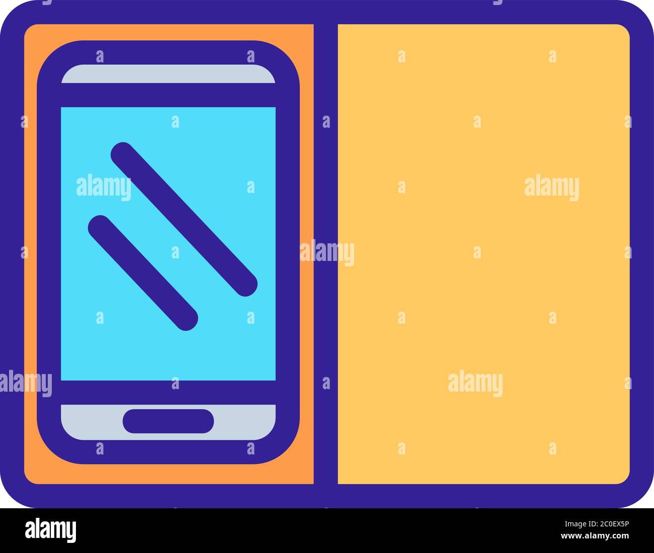 flip phone case icon vector outline illustration Stock Vector Image ...