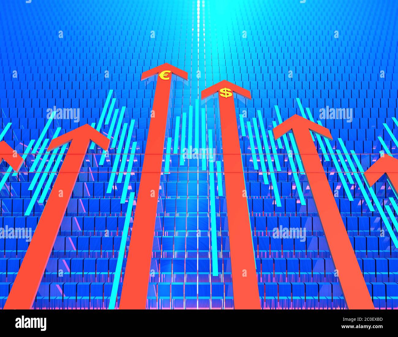 Financial stock market success arrow, dollar and euro Stock Photo - Alamy