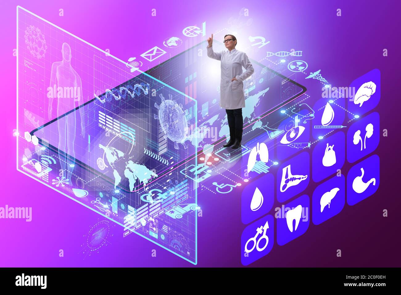 Telemedicine concept with remote treatment and consultation Stock Photo ...