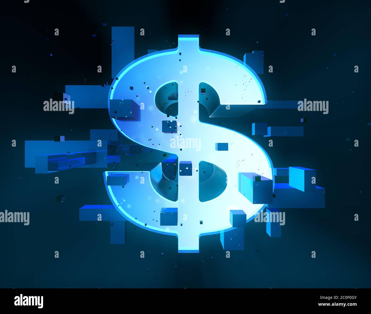 Electronic financial technology, dollar sign, program matrix Stock ...