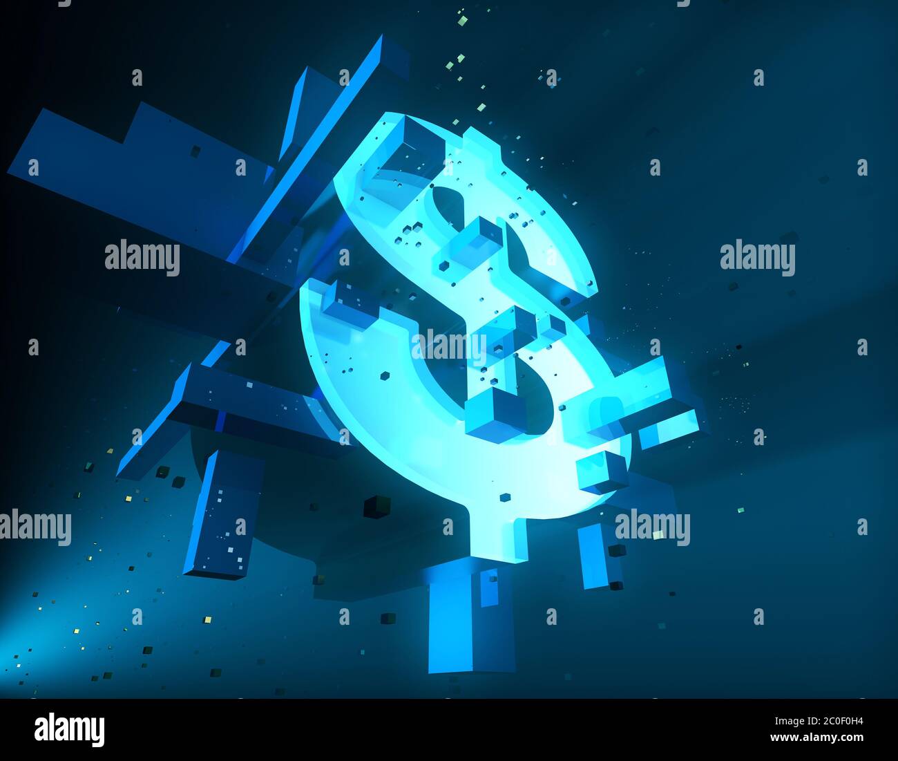 Electronic financial technology, dollar sign, program matrix Stock ...