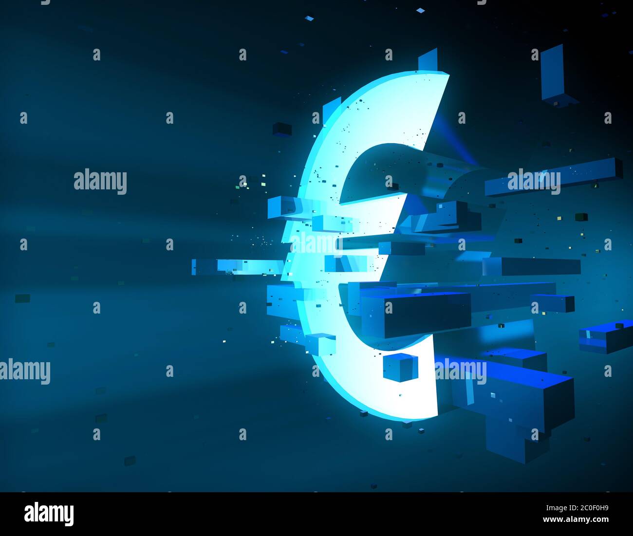 Electronic financial technology, Euro symbol, program matrix Stock ...