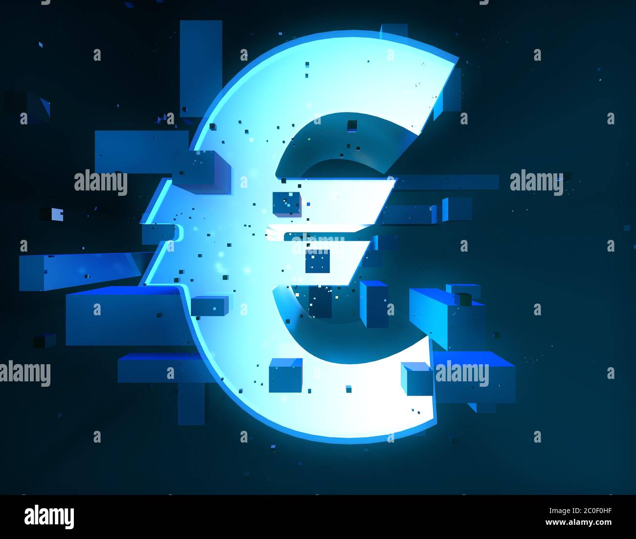 Electronic financial technology, Euro symbol, program matrix Stock ...