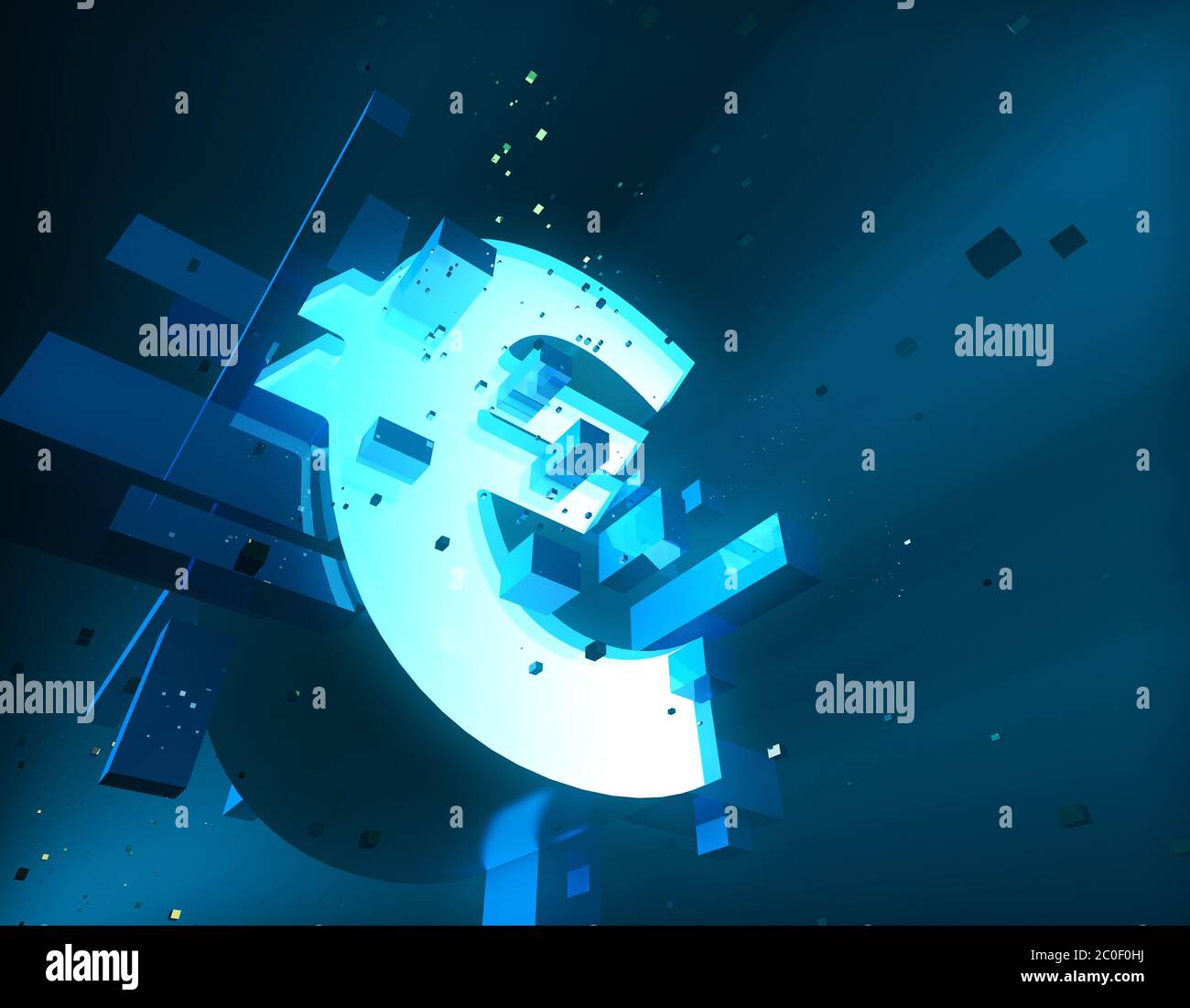 Electronic financial technology, Euro symbol, program matrix Stock ...