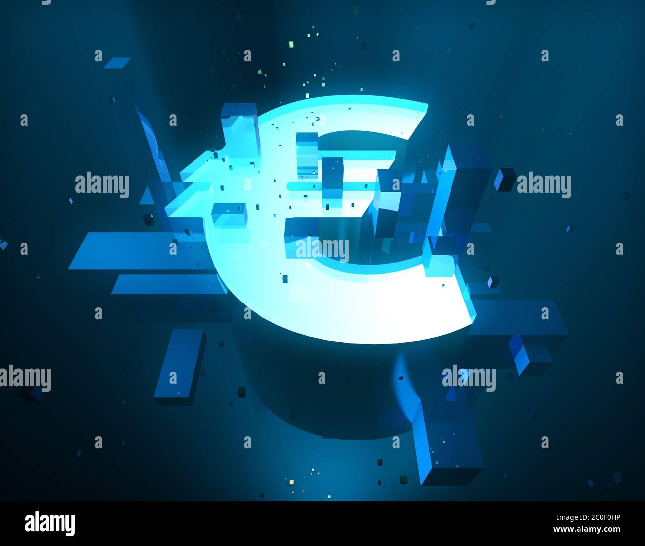 Electronic financial technology, Euro symbol, program matrix Stock ...