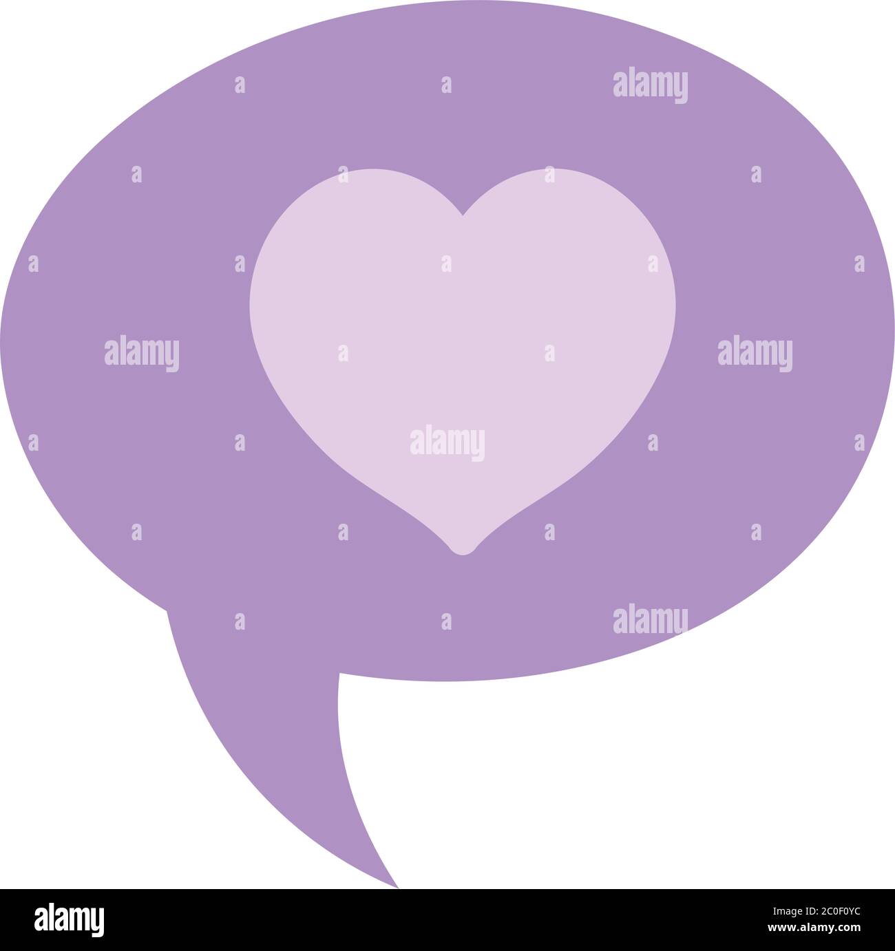 love heart romantic speech bubble isolated icon design white background vector illustration ...