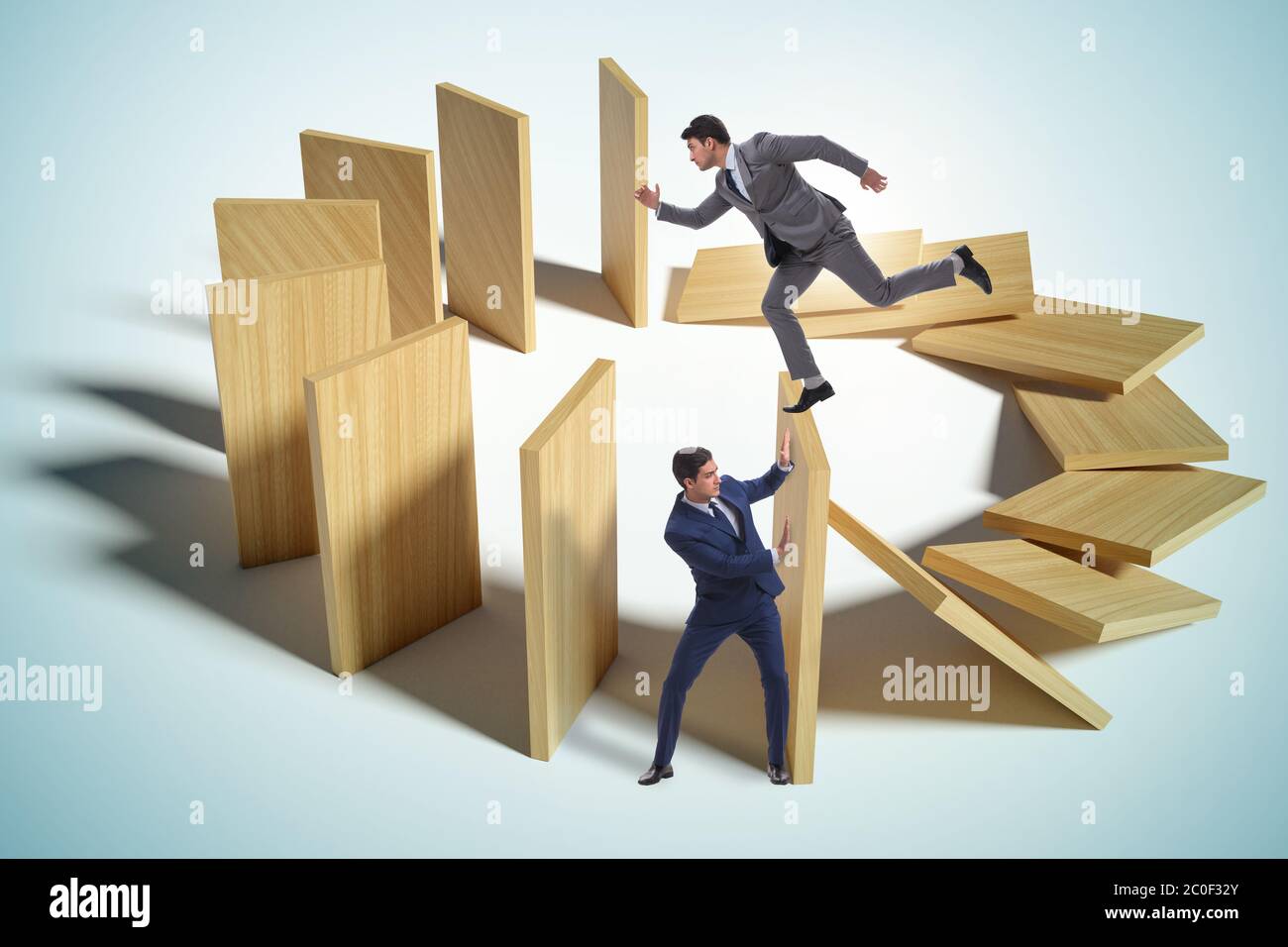 Domino toppling competition hi-res stock photography and images - Alamy