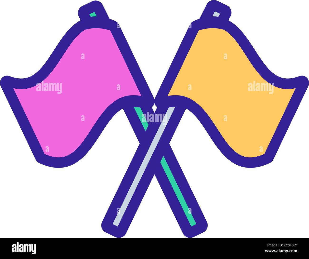 paintball flags icon vector outline illustration Stock Vector Image ...