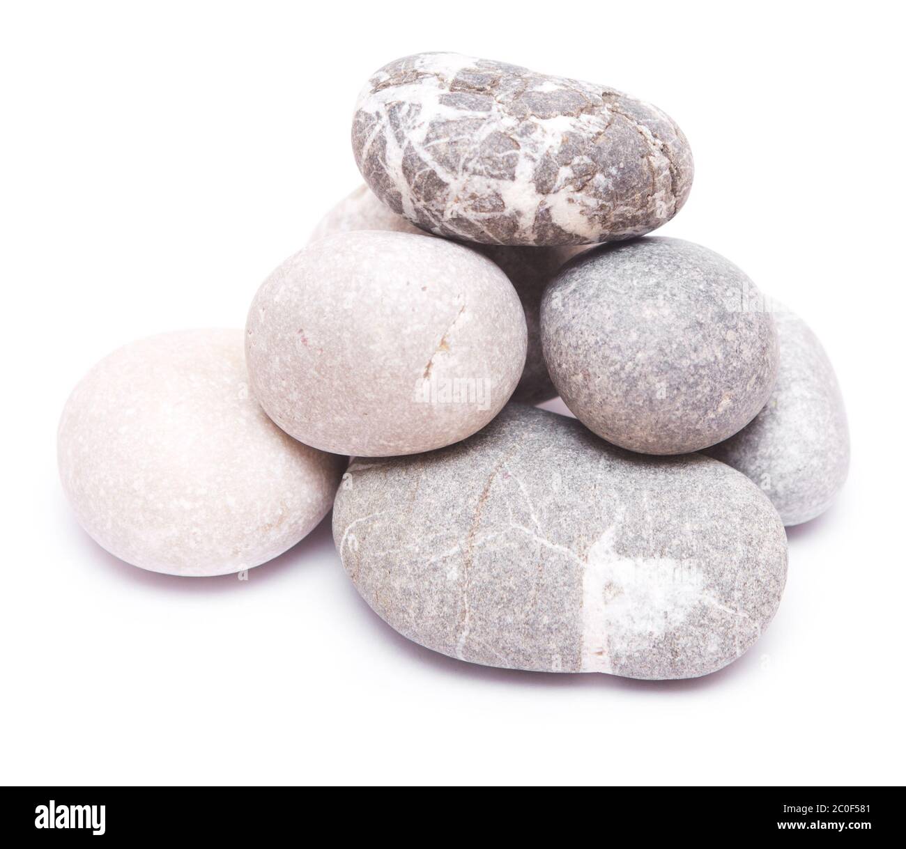 round stones isolated on white Stock Photo - Alamy
