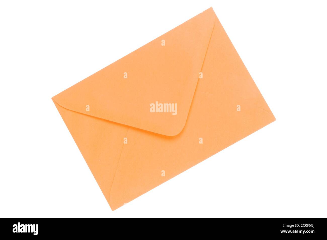 Orange envelope on a white background Stock Photo - Alamy