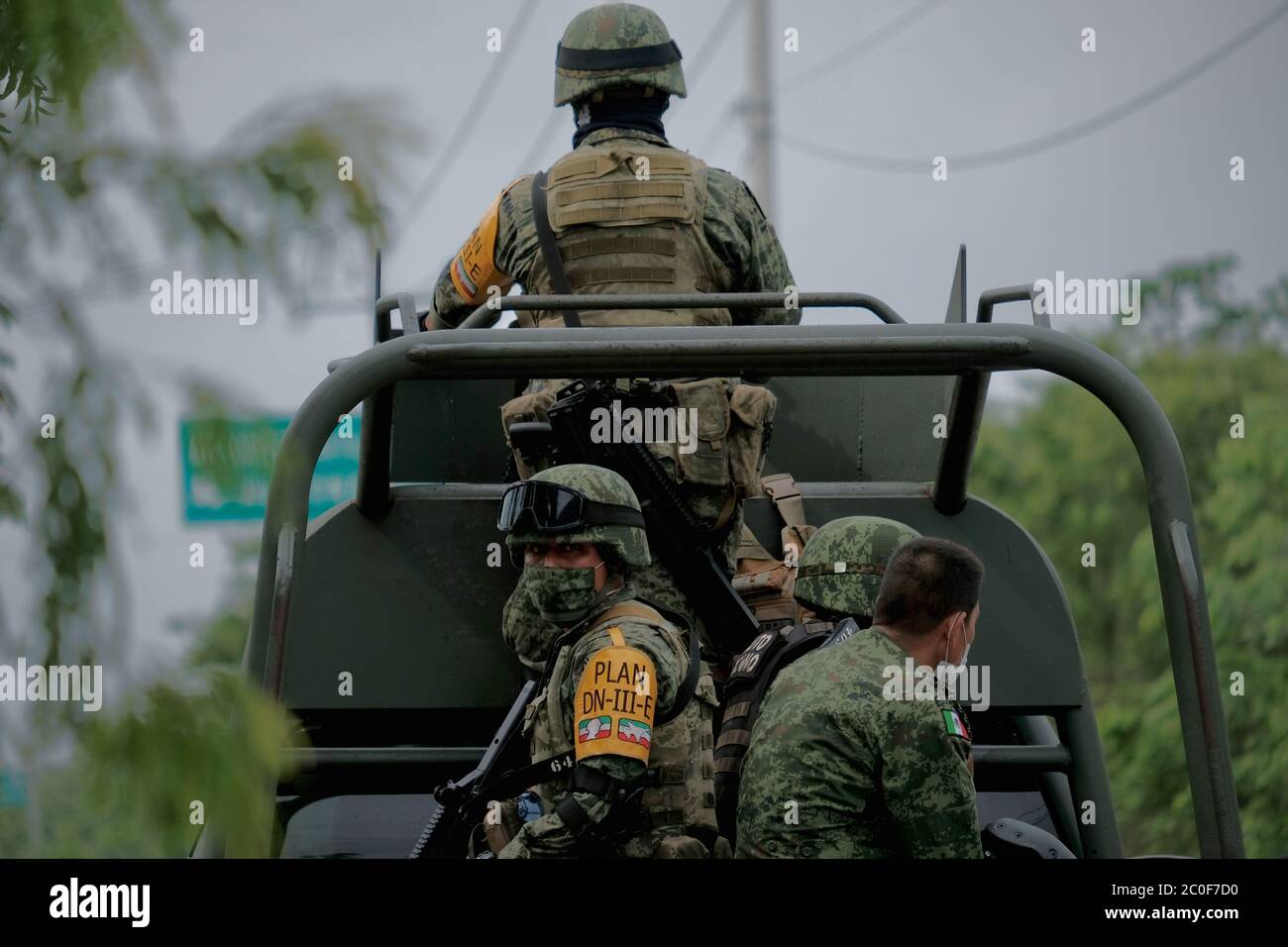 Cancun, Mexico, June 11, 2020.- Military patrol the streets during the ...
