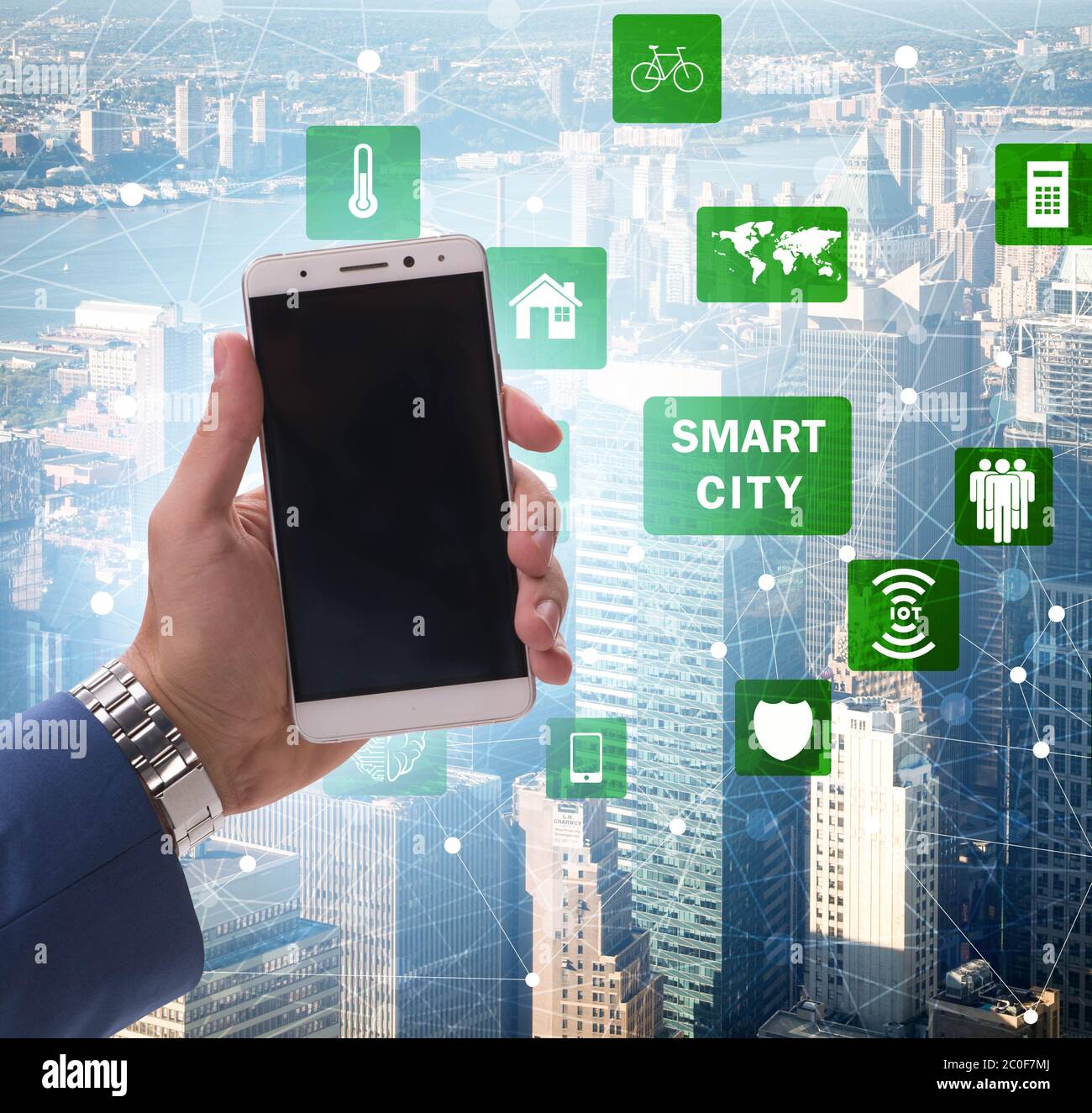 The smart city in innovation concept Stock Photo - Alamy