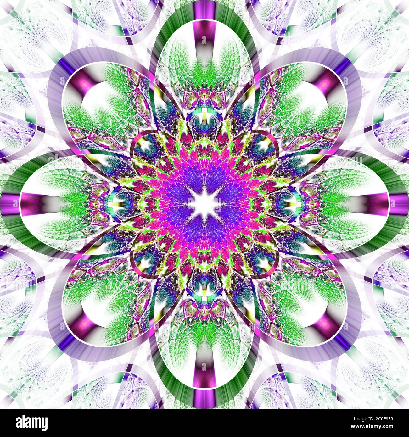 Symmetrical fractal pattern with shiny strips. Collection - rhinestones ...